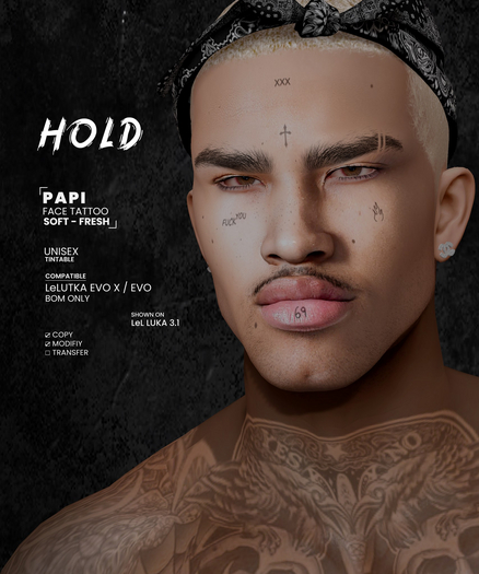 Second Life Marketplace - HOLD - Papi Tattoo EVO/EVOX (BOM)